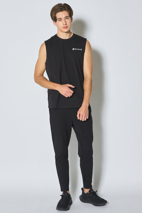 [EVANE] エバン オーバーサイズ コットン ストレッチ CRASH バックプリントタンクトップ