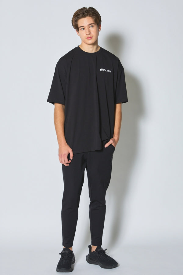 [EVANE] エバン オーバーサイズ コットン ストレッチ CRASH バックプリント Tシャツ