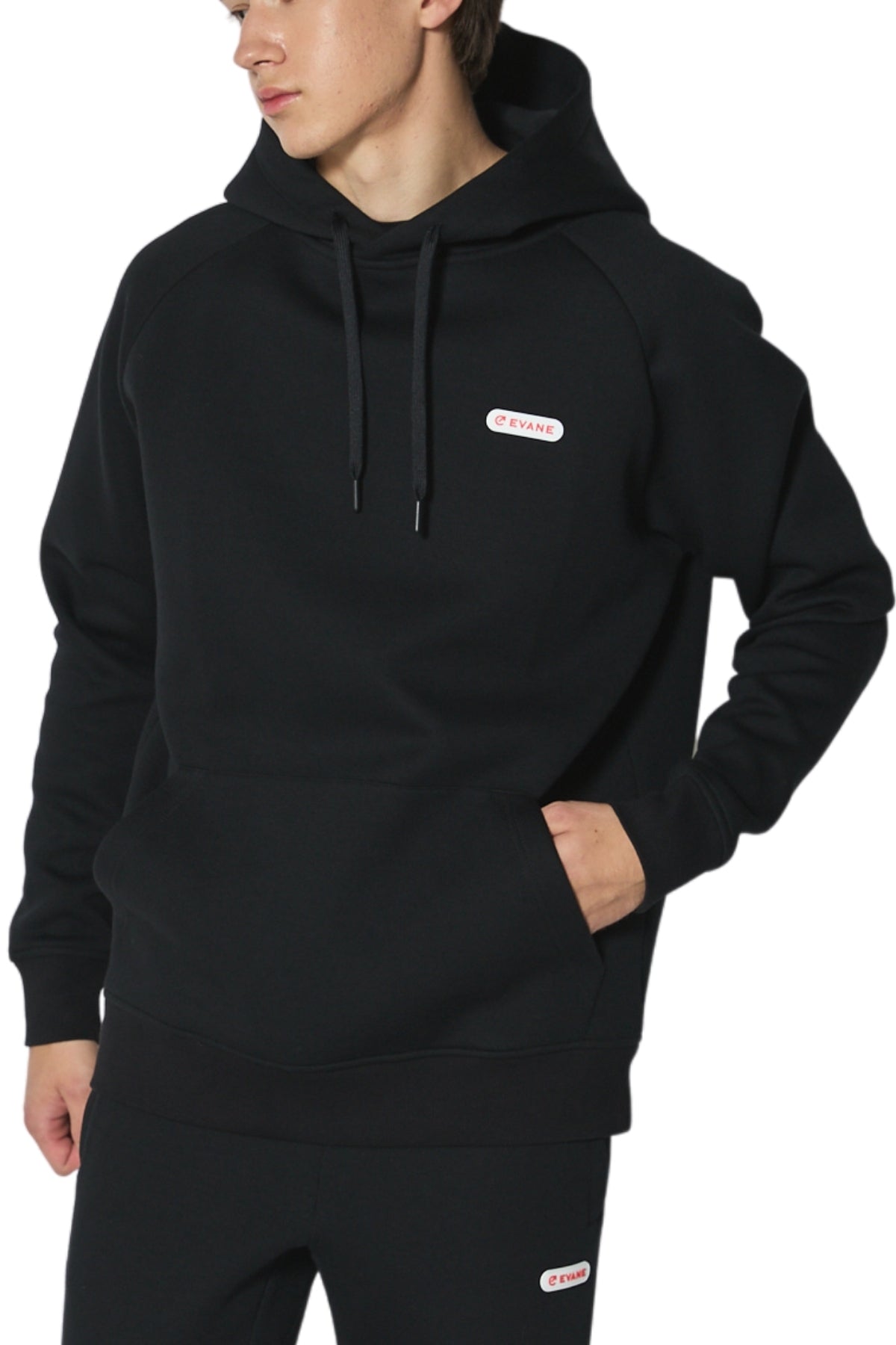 [EVANE] エバン ストレッチ ソフト ロゴプレート フーディー